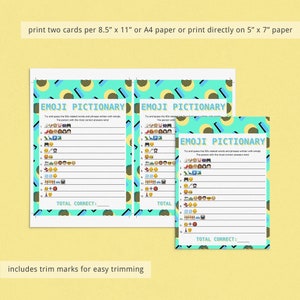 90s Party Emoji Pictionary Game Printable Nineties Themed Party Ideas ...
