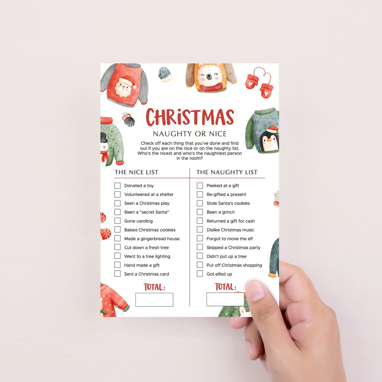 Ugly Sweater Party Games Bundle Printable Ugly Christmas Jumper Event ...