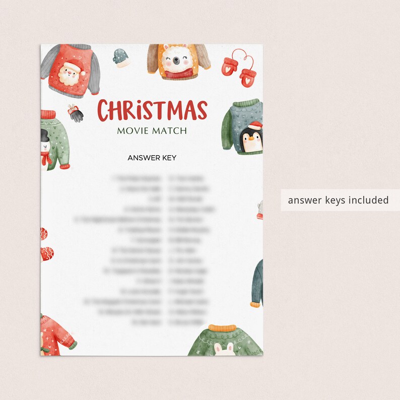 Ugly Sweater Party Games Bundle Printable Ugly Christmas Jumper Event ...