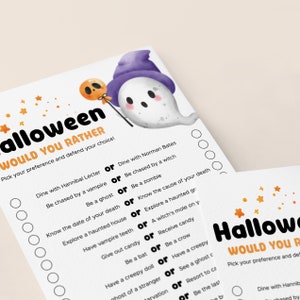Cute Halloween Games Pack for Kids and Adults Watercolor Ghost Themed ...