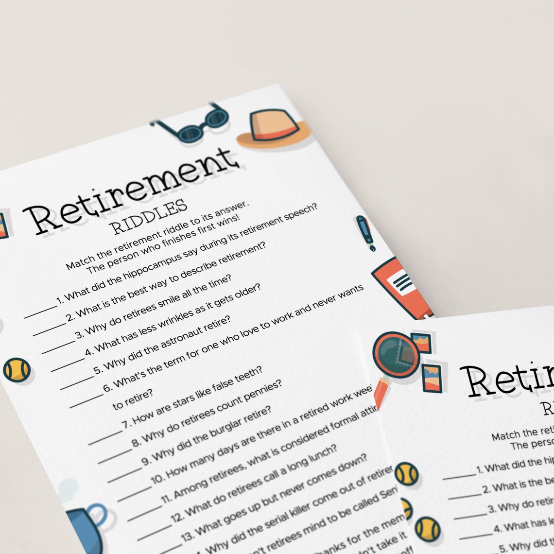 Retirement Party Games Printable Retirement Party Activities - Etsy