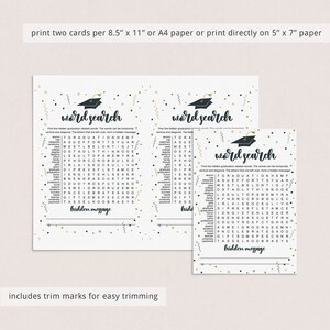 Graduation Word Search Game Printable Grad Party Game Ideas for ...