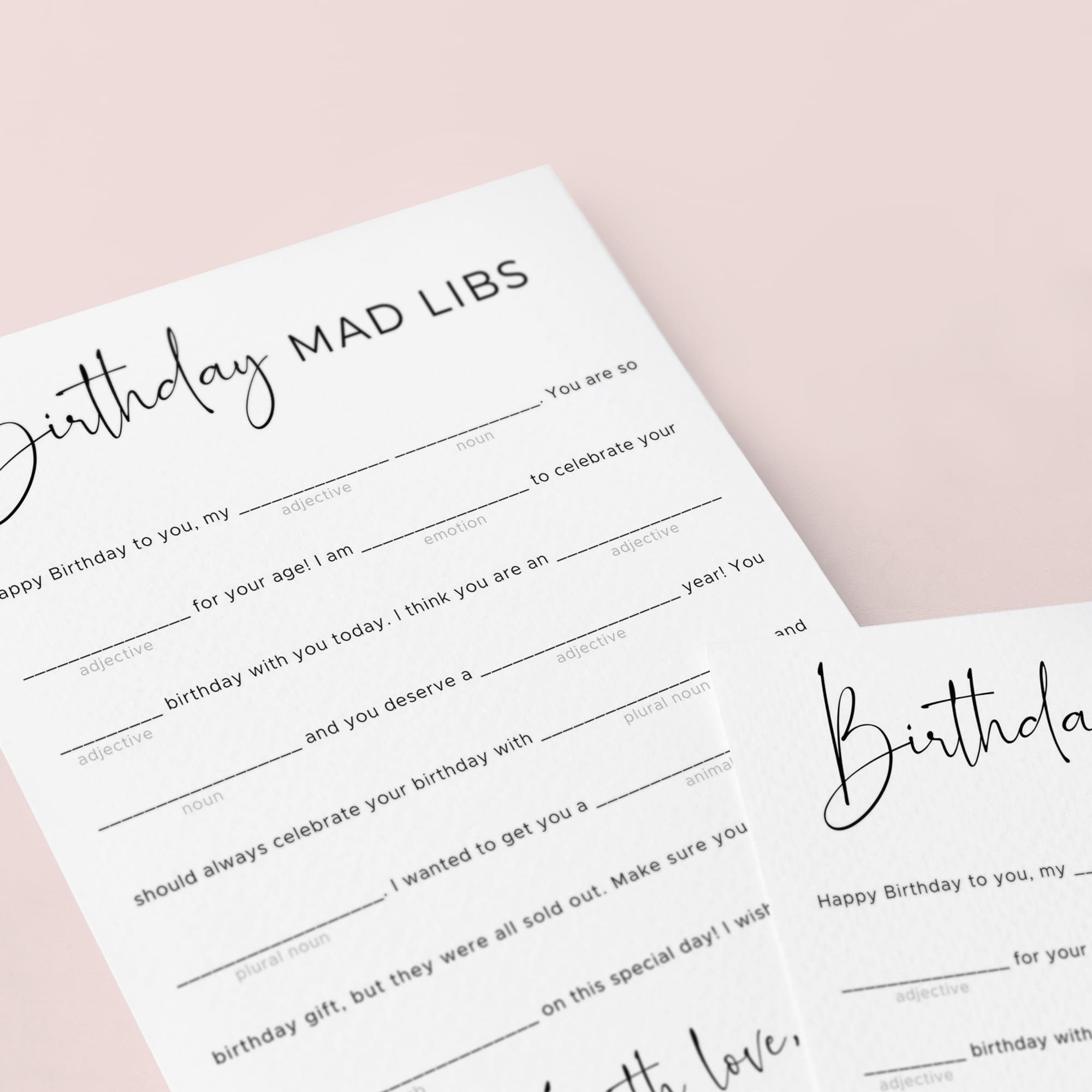 Funny Birthday Mad Libs Game Printable Bday Games for Adults and Kids ...