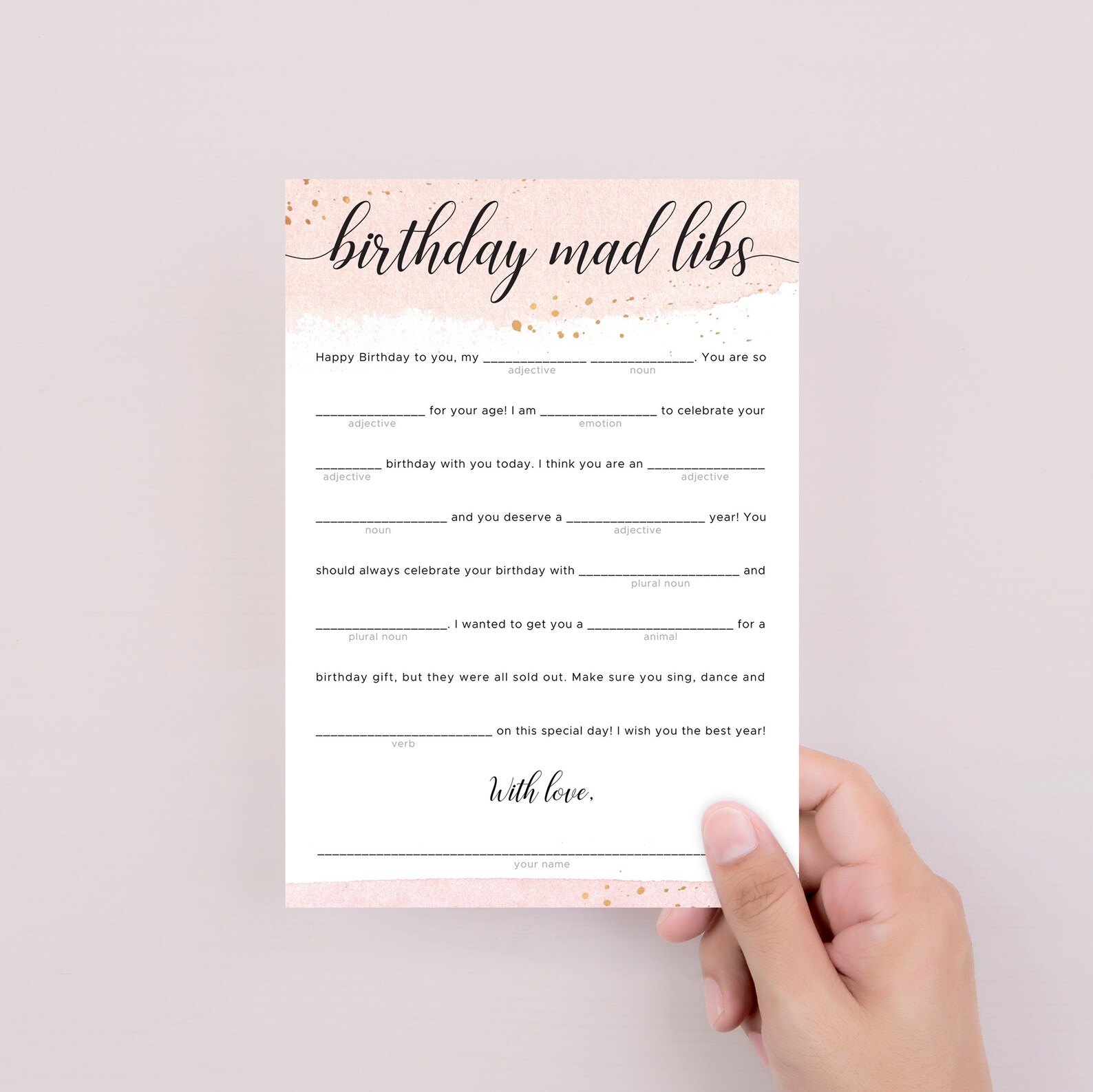 Funny Birthday Mad Libs Game Printable Bday Games for Adults and Kids ...