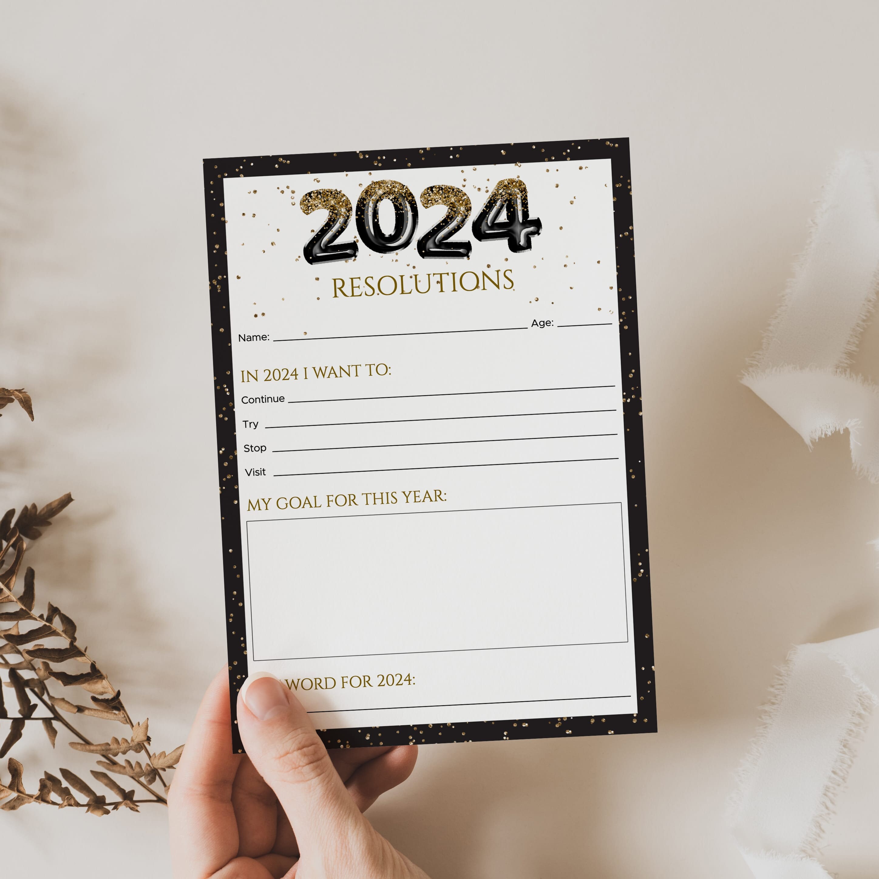 2024 New Years Party Games Pack Printable Black and Gold - Etsy