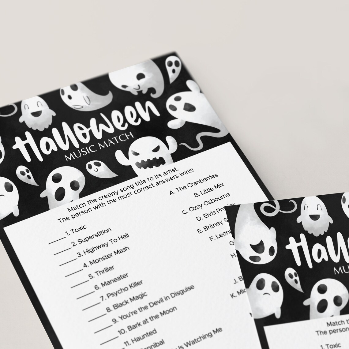 Halloween Party Games Bundle Printable Ghost Themed Halloween - Etsy