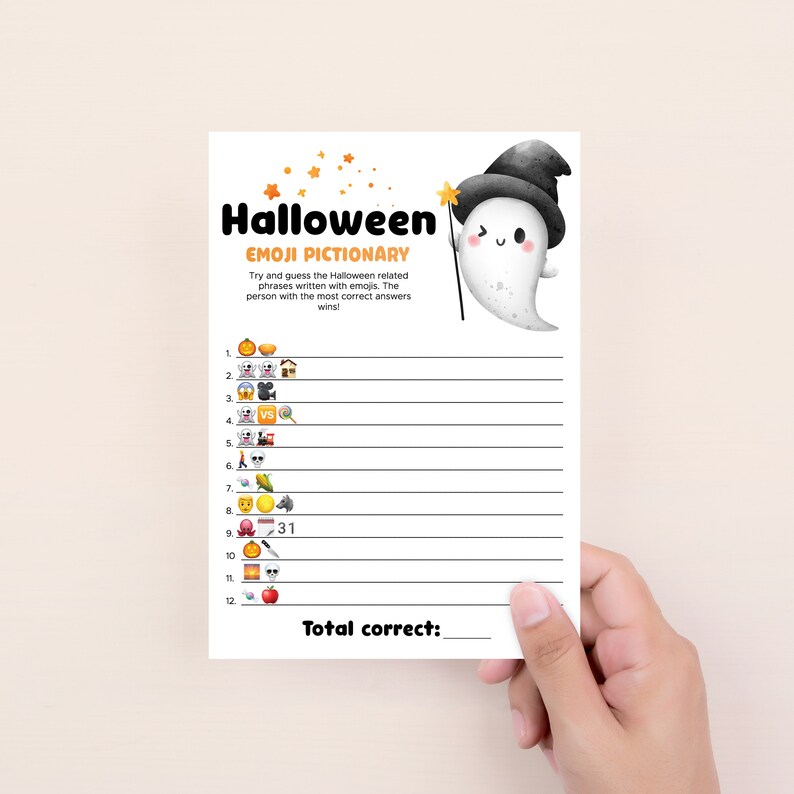 Halloween Emoji Pictionary Game Instant Download Ghost Theme - Etsy