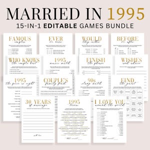 30th Anniversary Party Games | Married in 1995 Anniversary Games ...