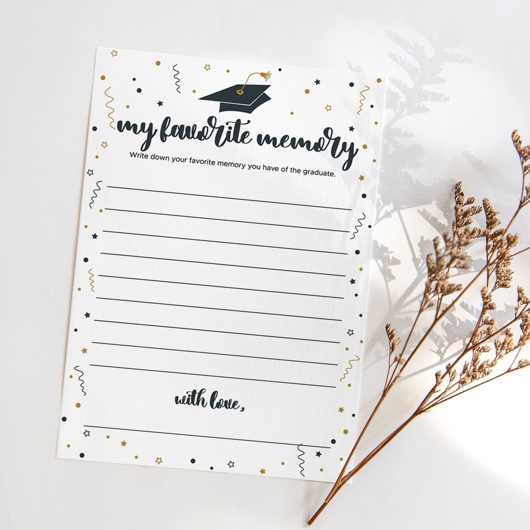 Graduation My Favorite Memory of the Graduate Card Printable Class of ...