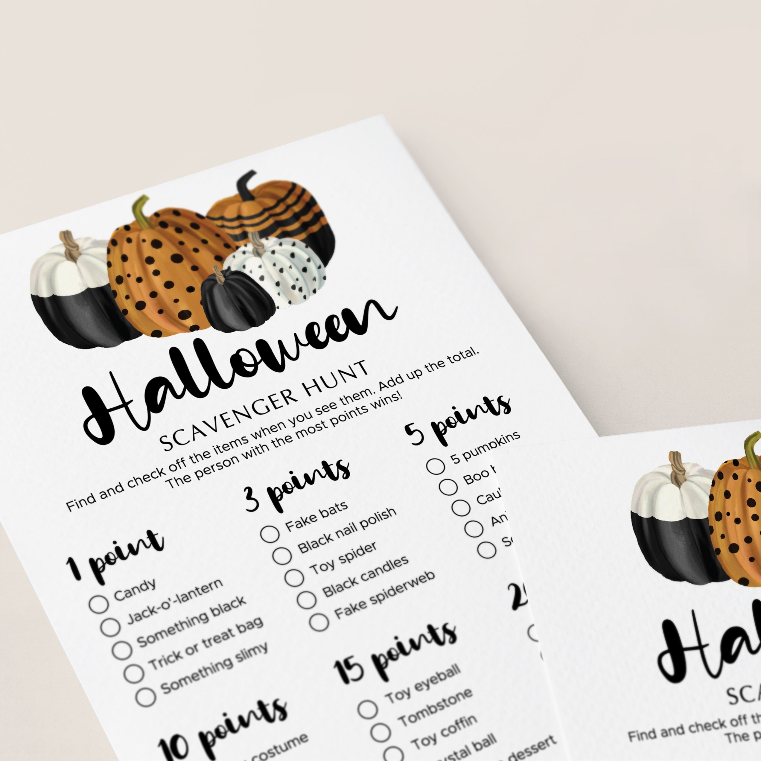 Halloween Scavenger Hunt Game Printable for Adults and Kids - Etsy
