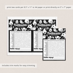 Halloween Word Search Printable Ghost Themed Halloween Party Game Ideas ...