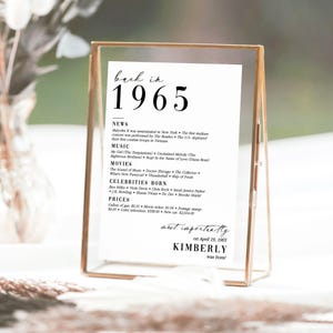60th Birthday Party Decorations 60th Bday Place Cards 60th Born in 1965 ...