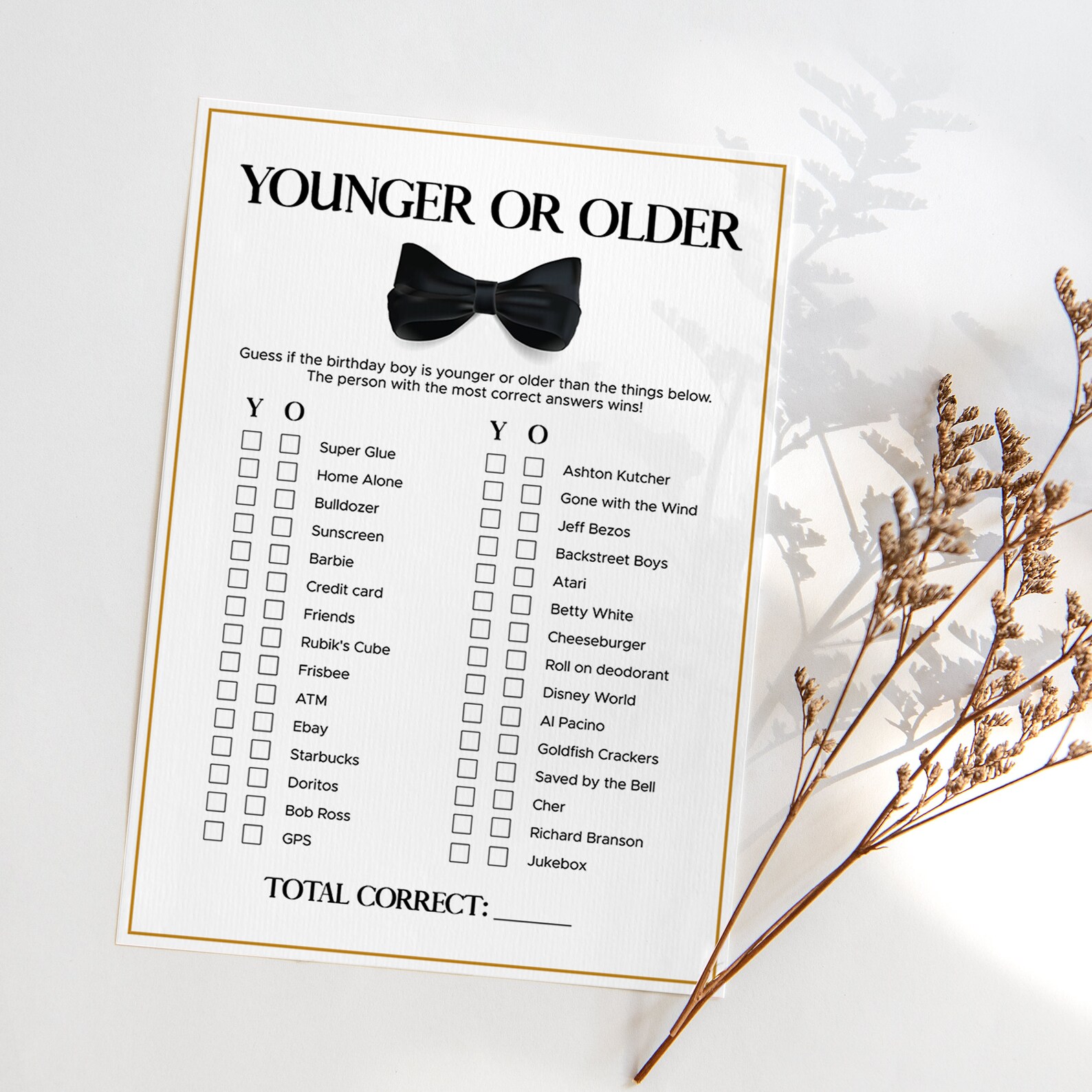 1963 Birthday Party Games Pack Instant Download Adults Activity Ideas ...