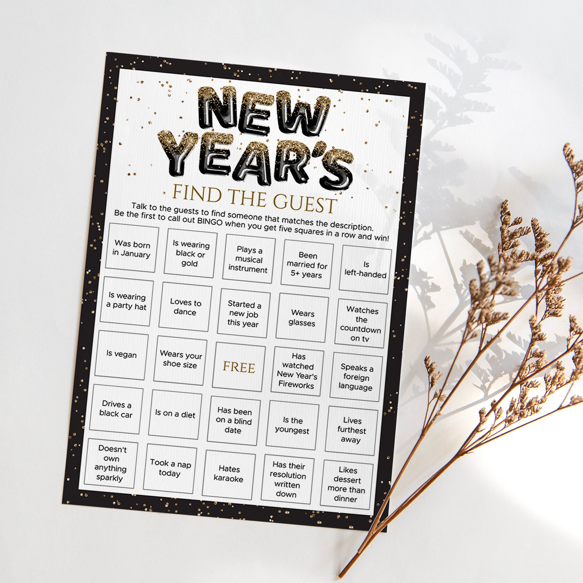 2024 New Years Party Games Pack Printable Black and Gold Looking Back ...