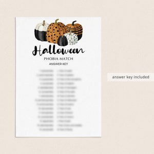Halloween Phobia Match up Game Printable Fears Matching Game Painted ...
