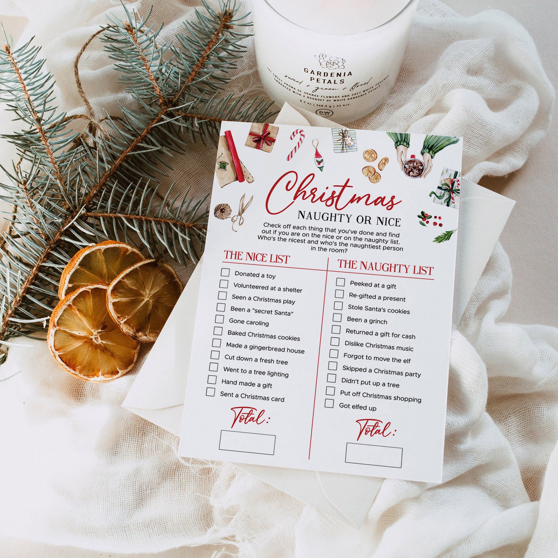 Naughty or Nice List Printable Funny Christmas Games Instant Download ...