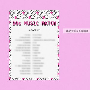 90s Music Match Game Printable Match the Music From the 1990s Theme ...