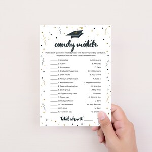 Graduation Candy Match Game Instant Download Fun Grad Party Activity ...