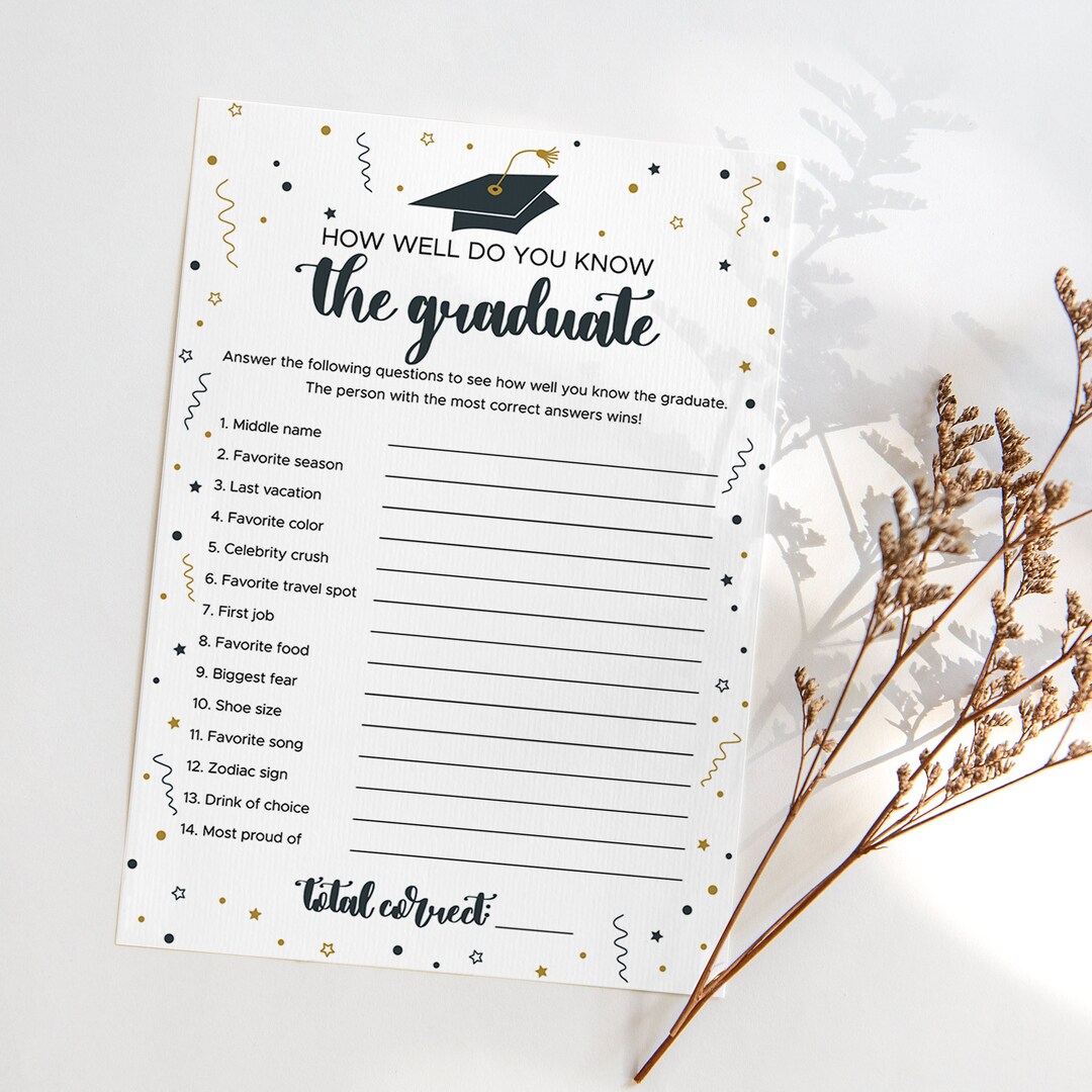 Graduation Game Who Knows the Graduate Best Download How Well Do You ...