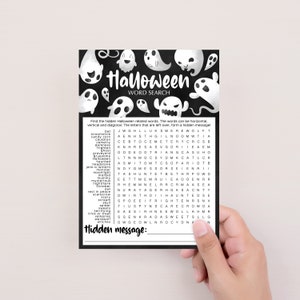 Halloween Word Search Printable Ghost Themed Halloween Party Game Ideas ...