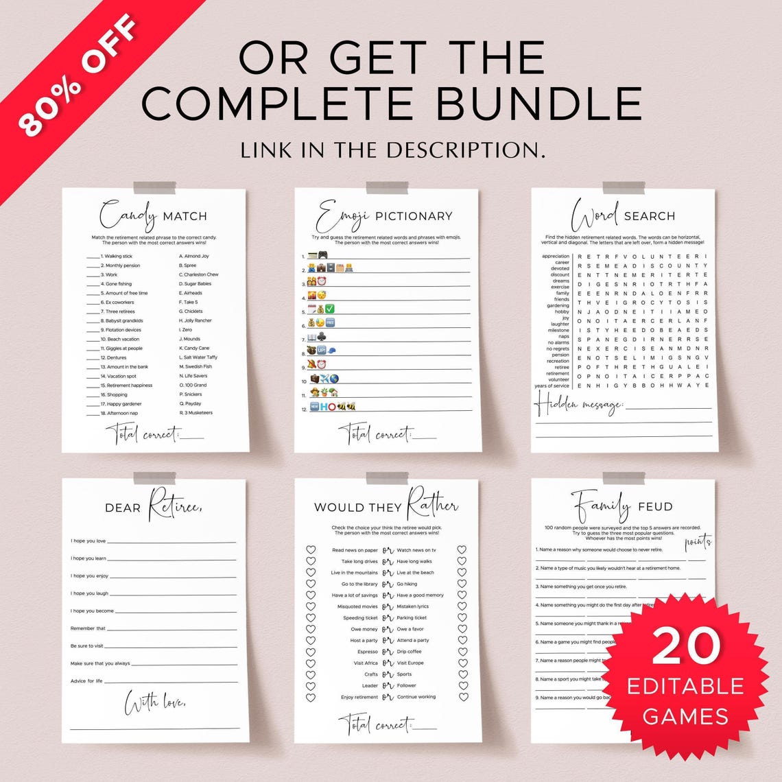 Retirement Emoji Pictionary Game Printable Guess the Emojis Activity ...