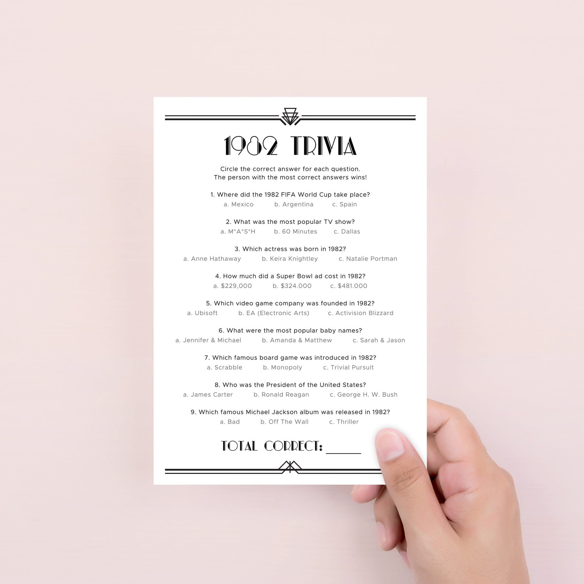 1982 Birthday Games Bundle Printable Born in 1982 Games for Her Gatsby ...