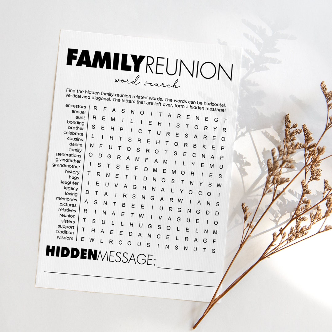 Printable Family Reunion Word Search - Word Search Maker