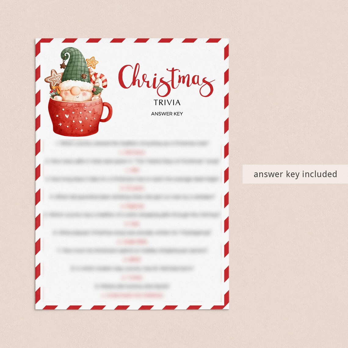 Christmas Trivia Game Printable Holiday Quiz With Fun Facts Questions ...