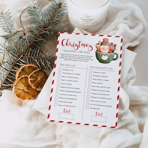 Naughty or Nice Game Printable Christmas Games Instant Download Funny ...