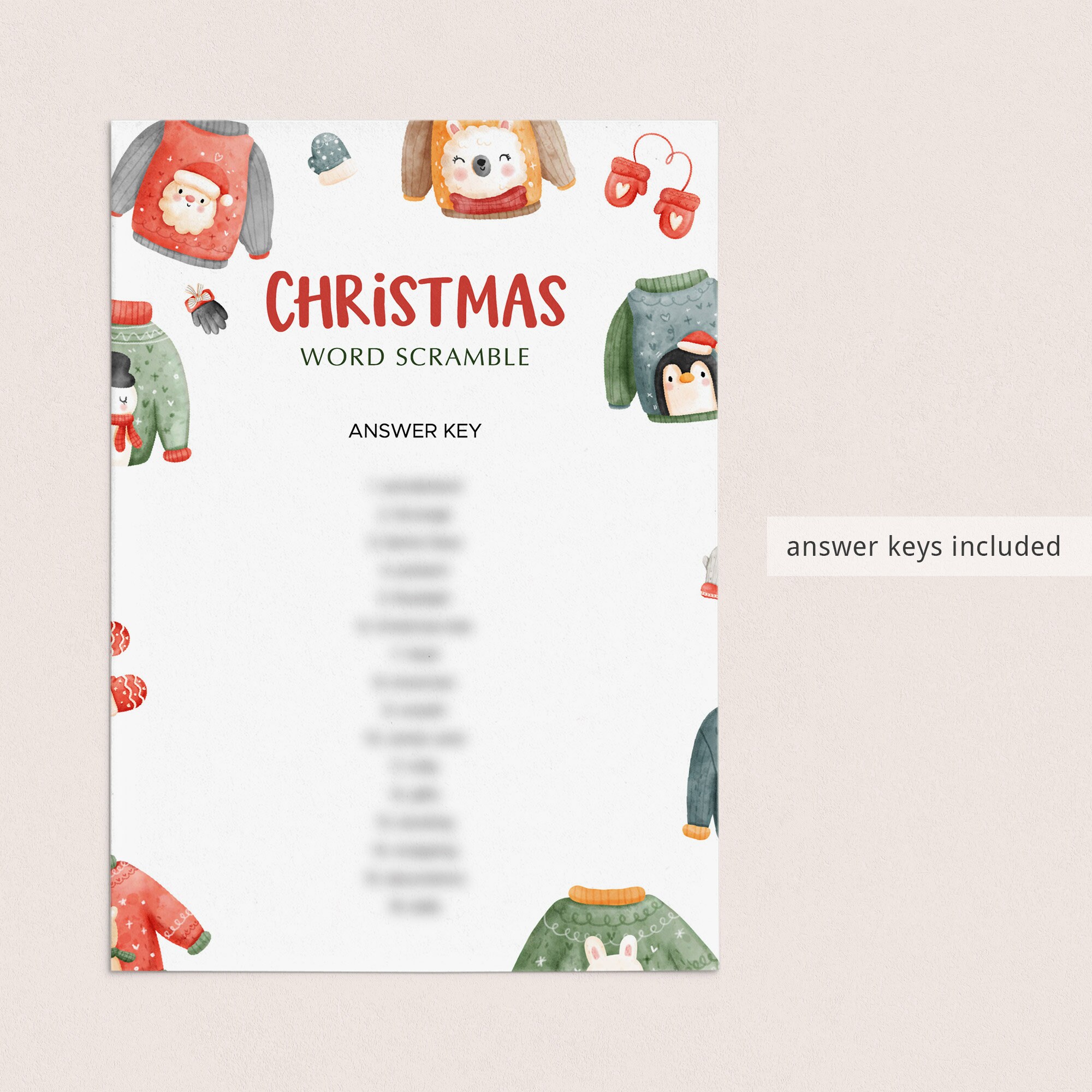 Ugly Sweater Games Bundle Printable Ugly Christmas Jumper Event for ...