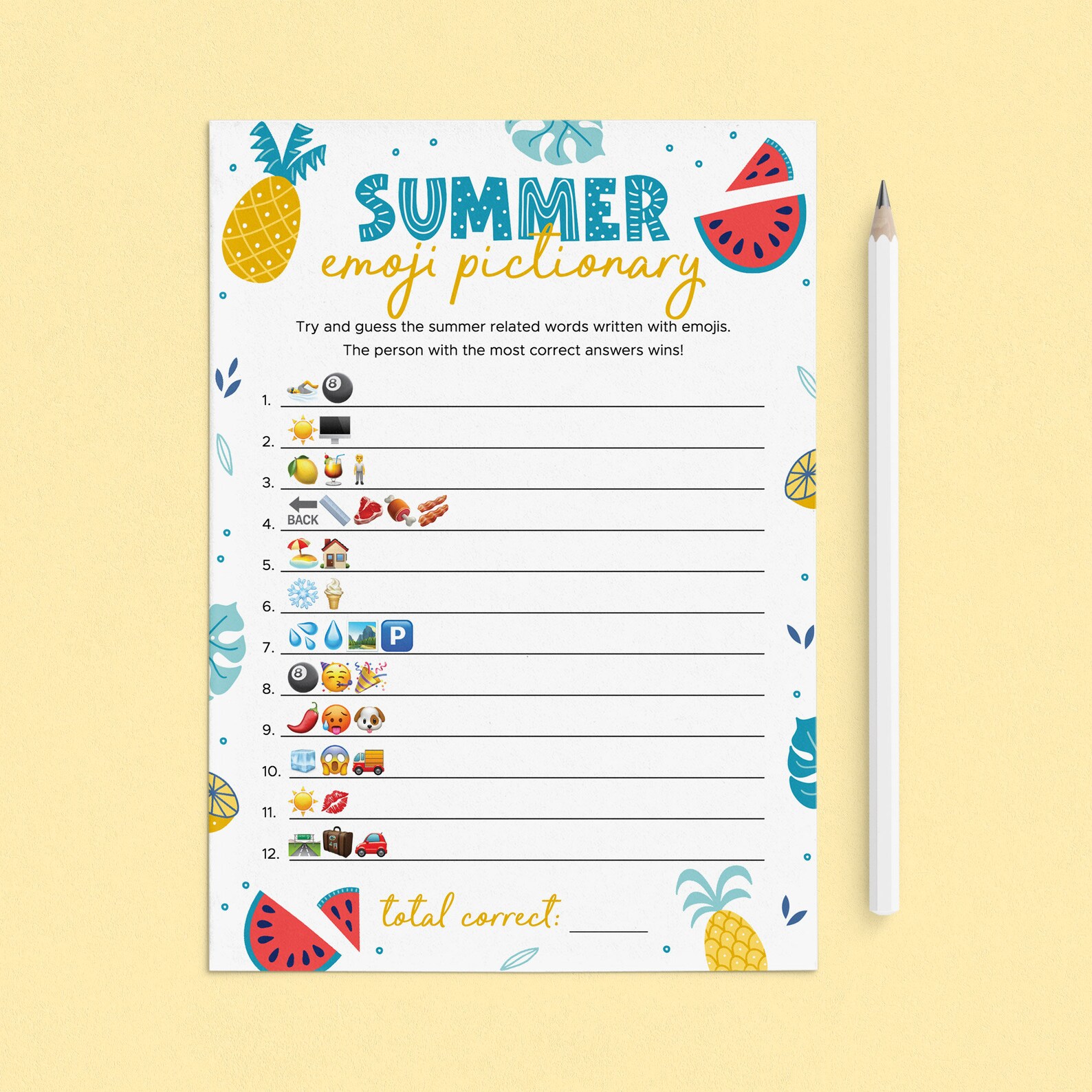 Summer Games Bundle for Kids and Adults Editable Vacation Activities ...