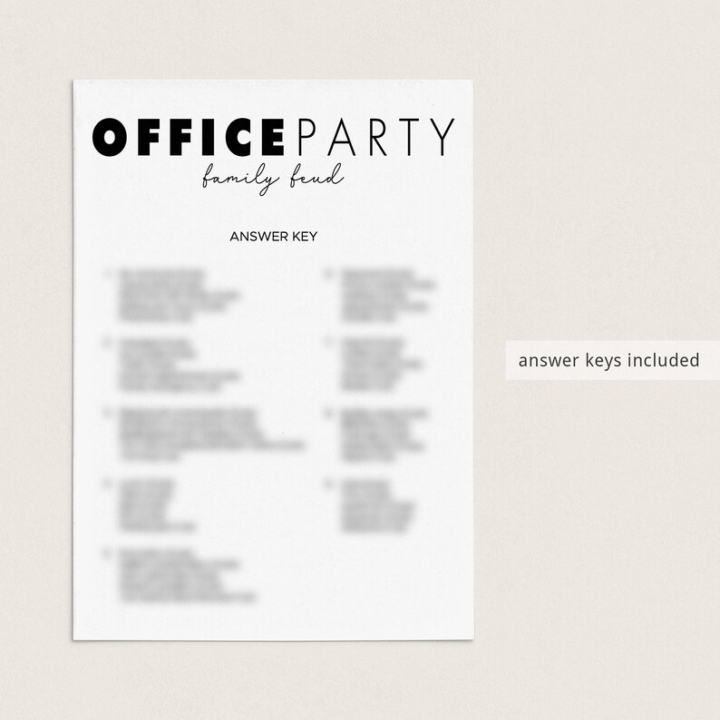 Work Party Games Bundle Printable Modern Office Party Games for ...