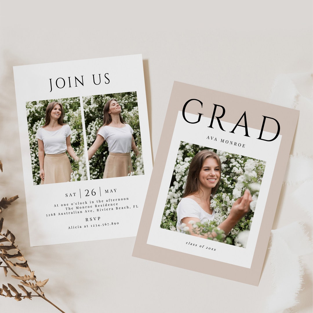 Graduation Invitation 2025 Template Modern Photo Graduation Party ...
