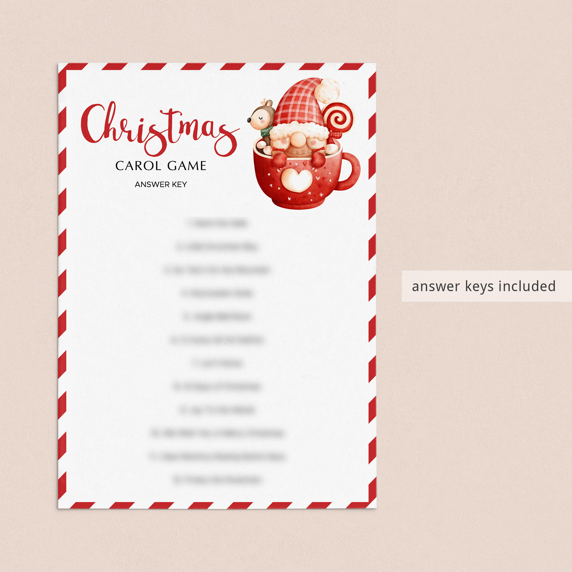 Christmas Gnomes Games Bundle Printable Cute Holiday Party Game Ideas ...