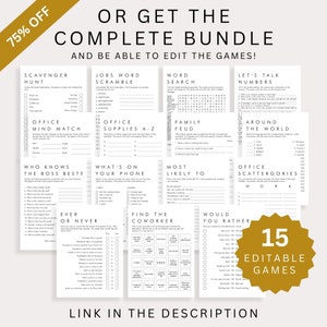 Minimalist Office Party Game Office Around the World Printable, Simple ...