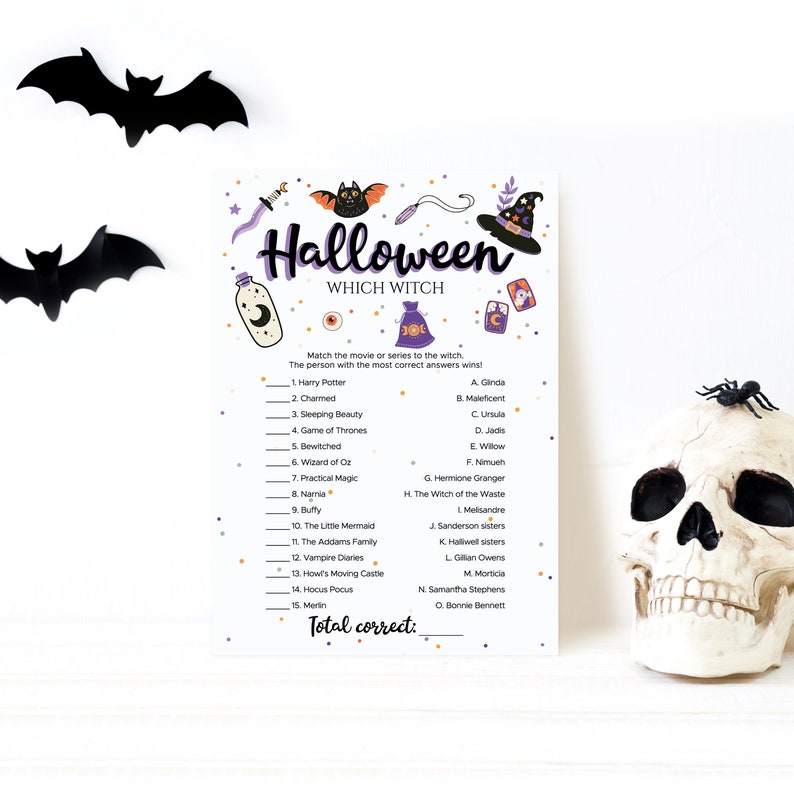 Which Witch Game Printable Halloween Party Game Idea for Kids - Etsy