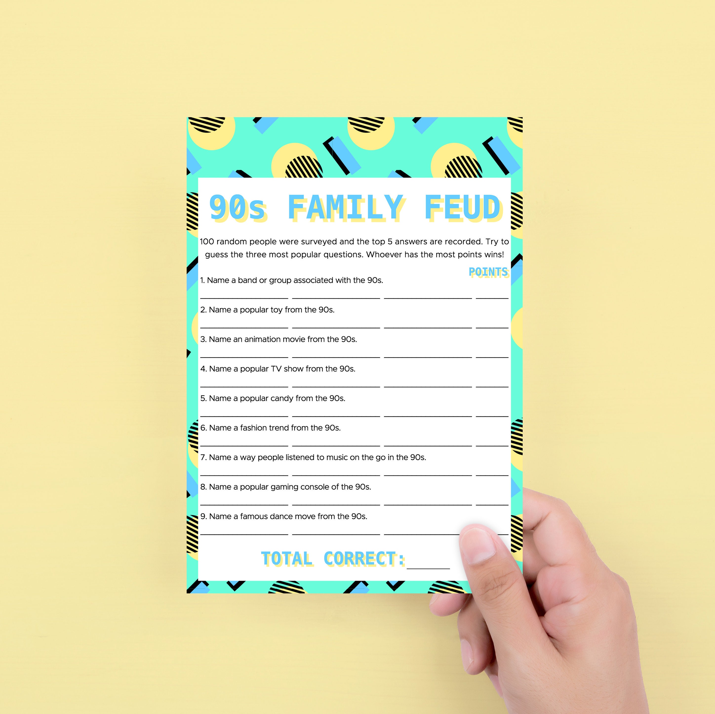 Guess The 90s Answers Tv Show