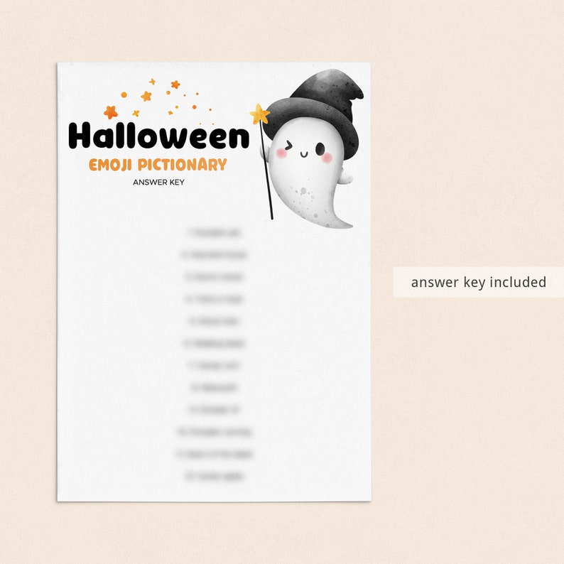 Halloween Emoji Pictionary Game Instant Download Ghost Theme - Etsy