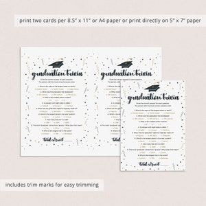 Trivia Graduation Game Graduation Trivia Printable One Last Test ...