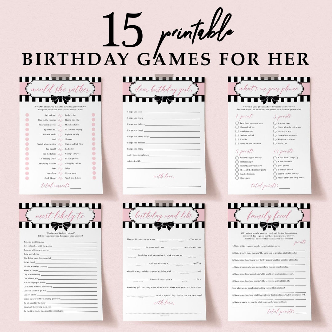 Parisian Themed Birthday Party Games Bundle Printable A Night in Paris ...