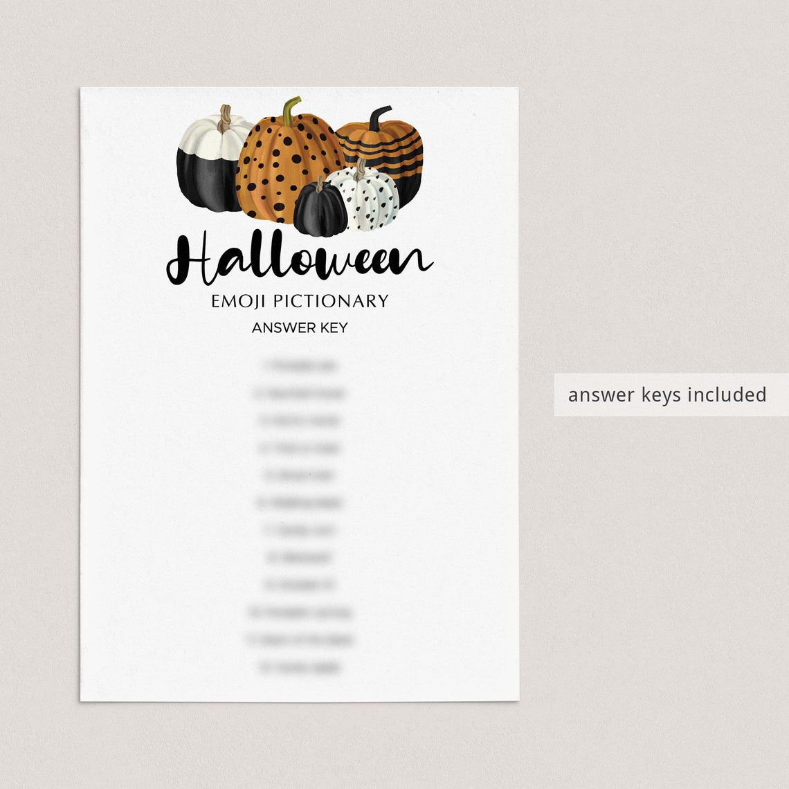 Halloween Games Bundle Editable Template Pumpkin Spooky - Etsy