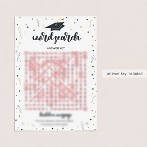 Graduation Word Search Game Printable Grad Party Game Ideas for ...