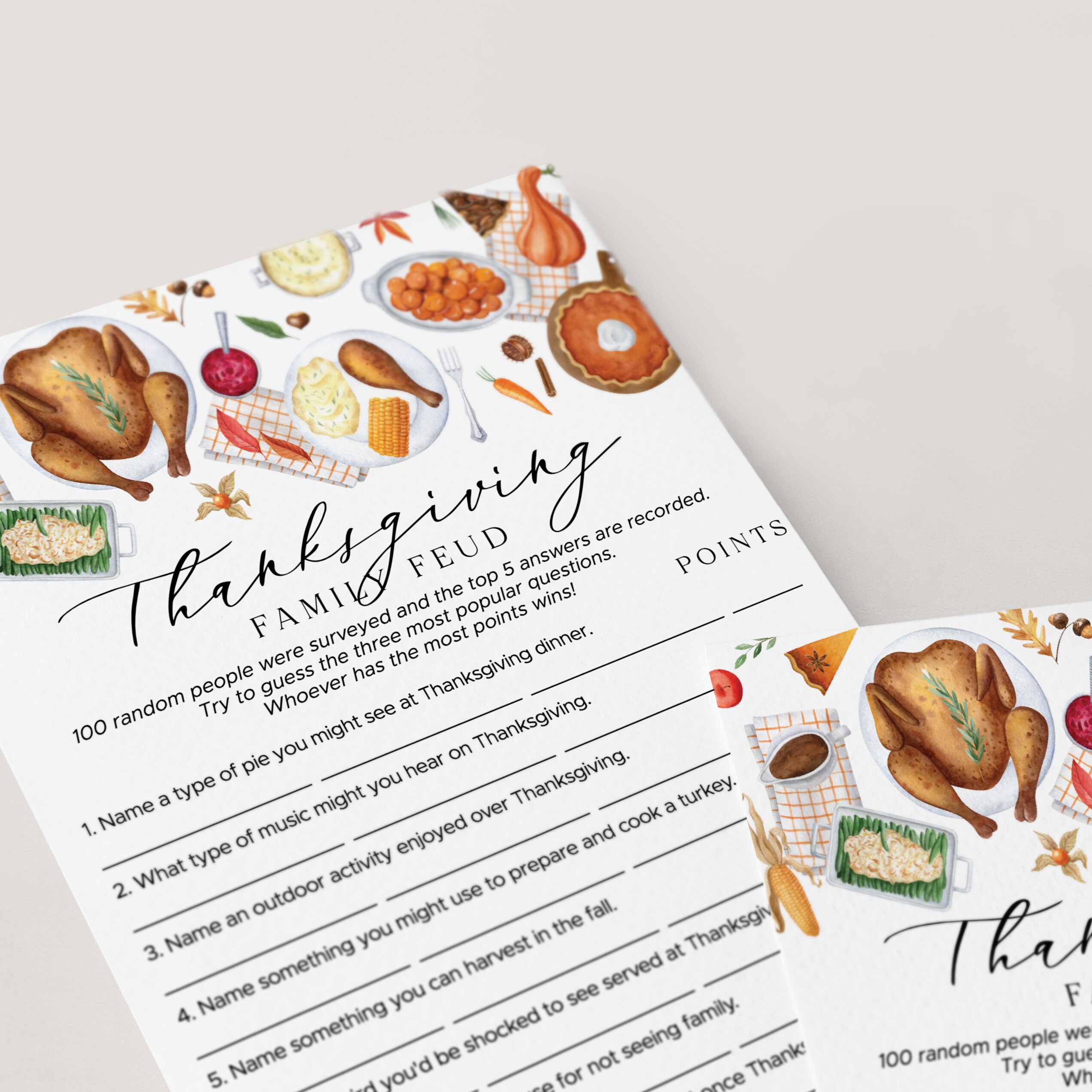 Thanksgiving Party Games Bundle Printable Fall Dinner Party Activities ...