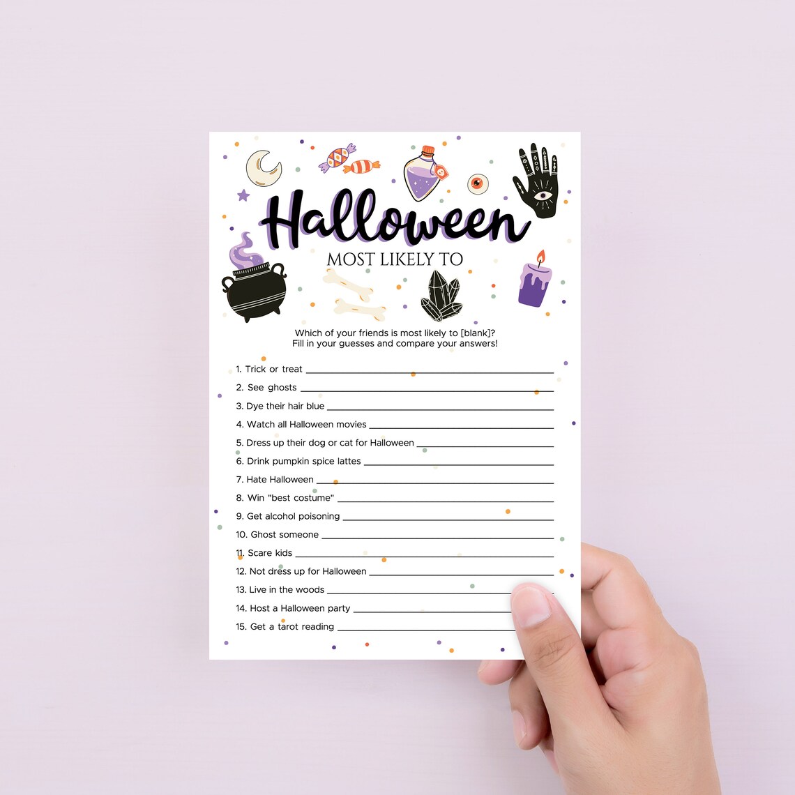 Halloween Most Likely to Game Printable Witch Themed Party - Etsy