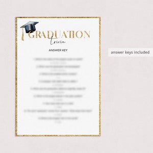 Graduation Games Bundle Printable Gold Glitter Grad Party Activity ...