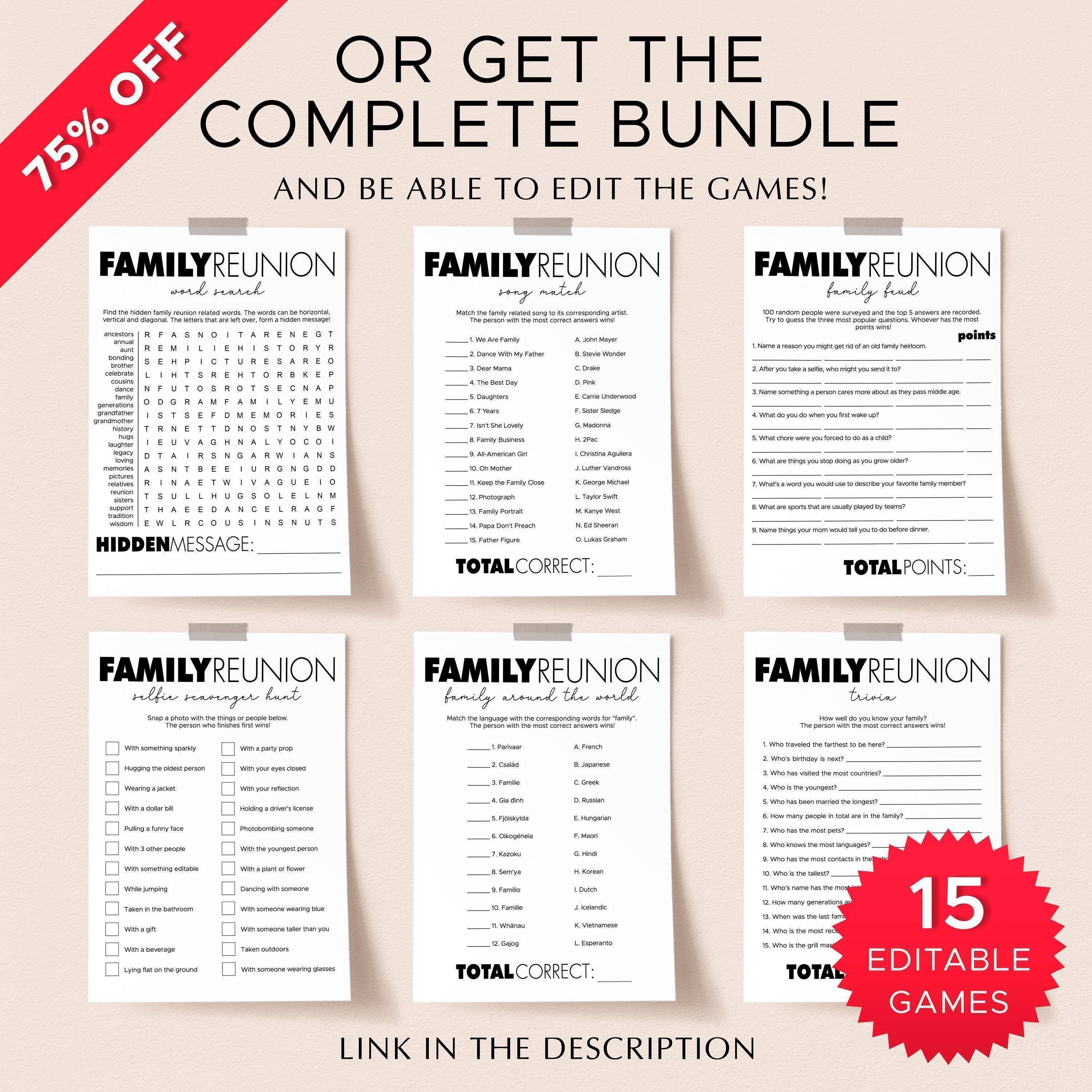 Family Reunion Printables Funny Pass the Gift Game Pass the Present ...