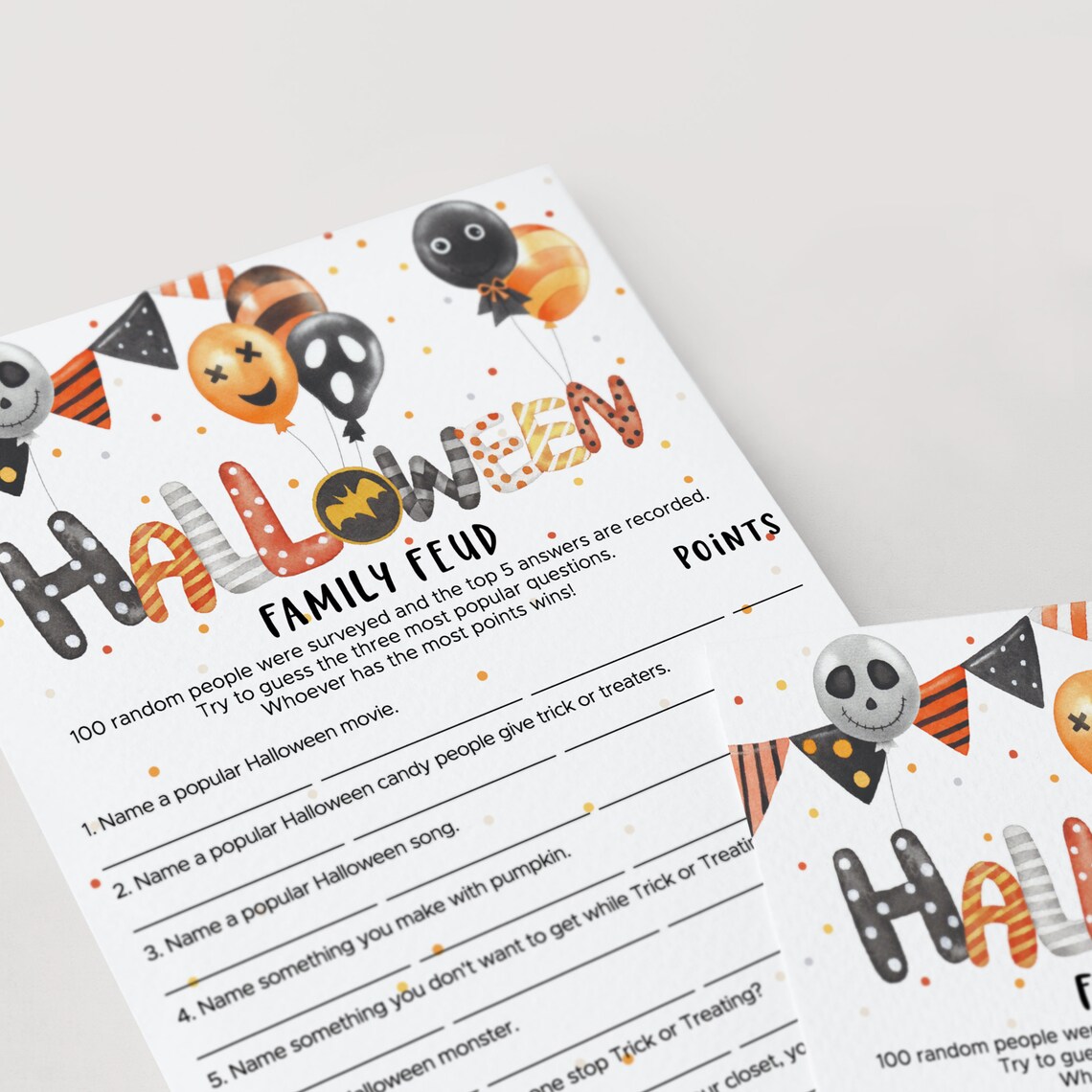 Halloween Party Games Bundle Printable Orange Halloween Quiz - Etsy