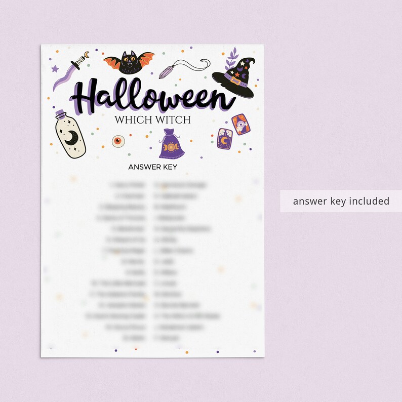 Which Witch Game Printable Halloween Party Game Idea for Kids - Etsy