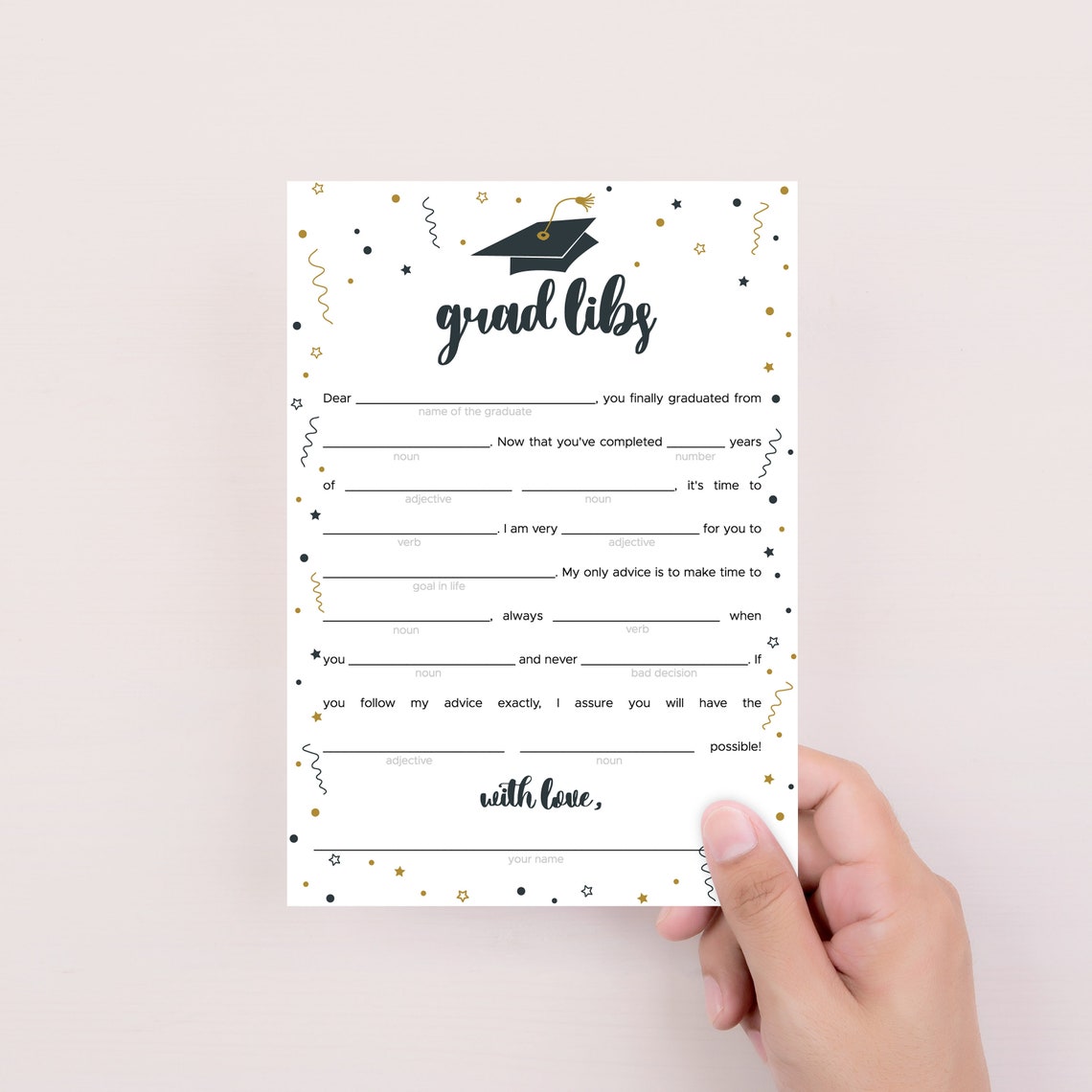 Graduation Mad Libs Game Printable Grad Party Games Simple Graduation ...