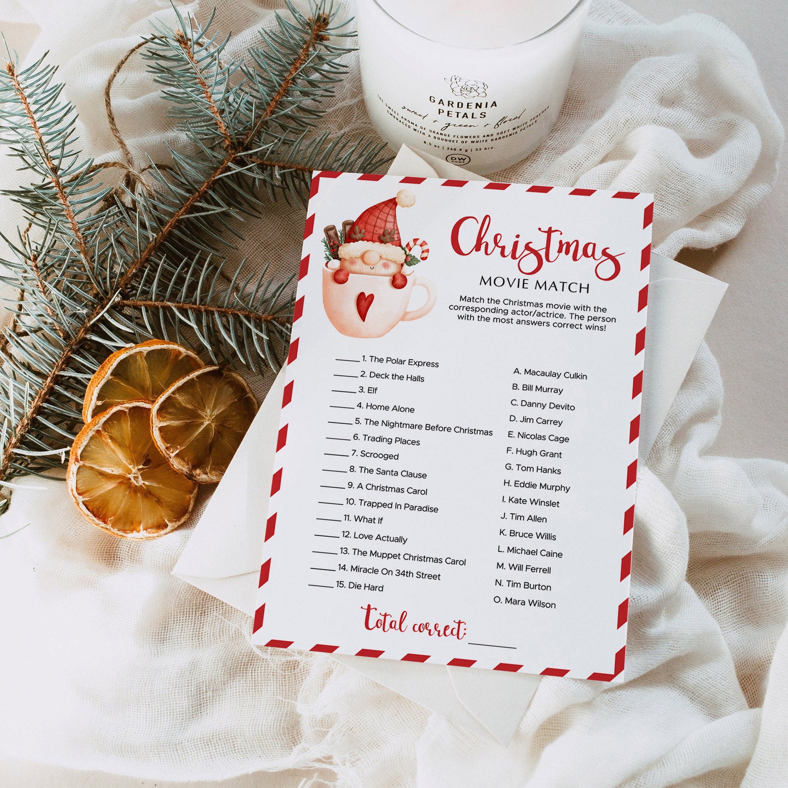 Christmas Movie Match Game Printable Holiday Movie Night Ideas for ...